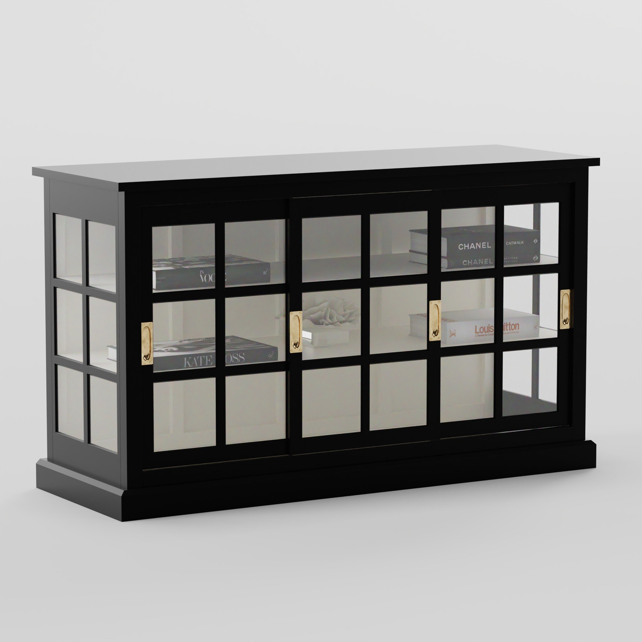 Seethrough Cabinets Modern Black | Bookcases models | BlenderKit