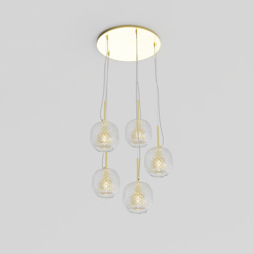 Glass and brass ceiling light | FREE Ceiling Lights models | BlenderKit