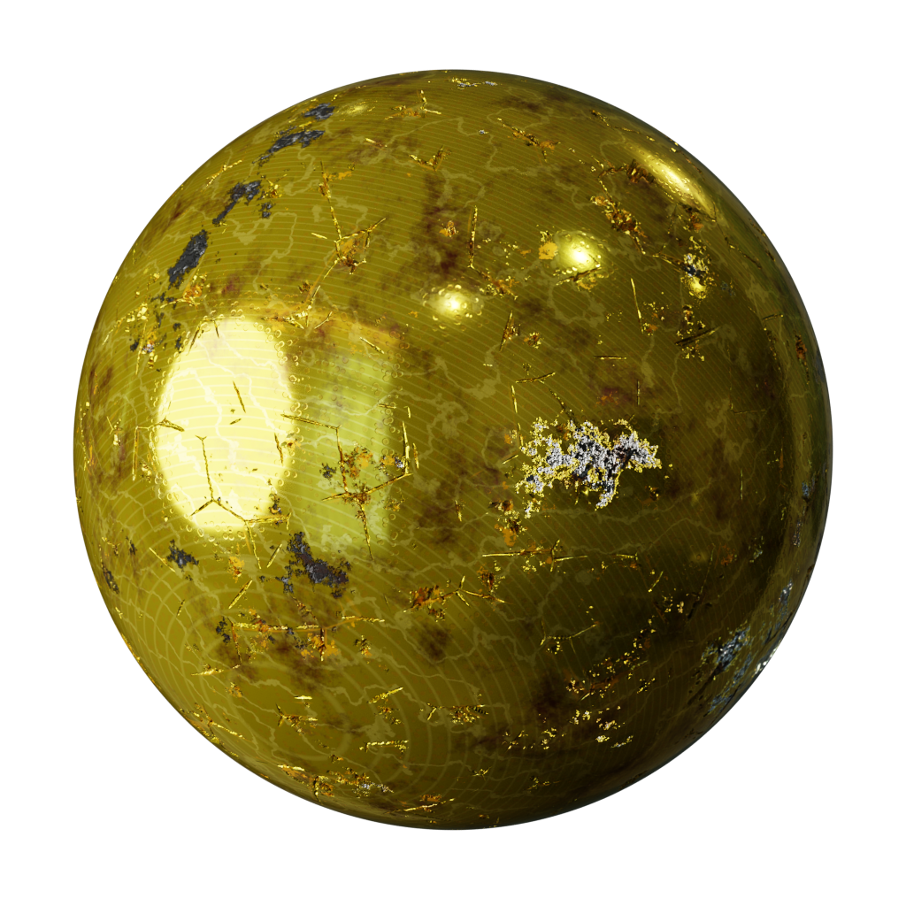 Beat up gold | FREE metal materials | BlenderKit