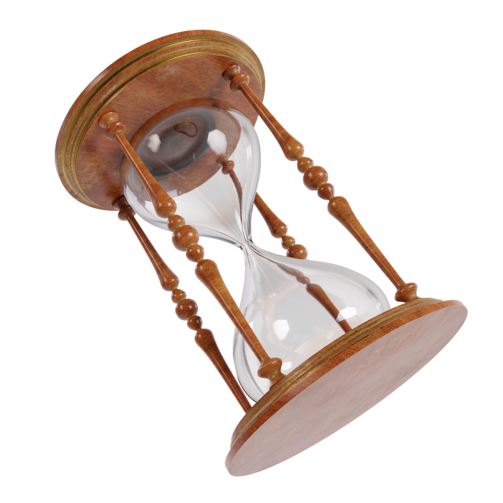 Wooden Hourglass with Golden Scratches | FREE Clocks models | BlenderKit