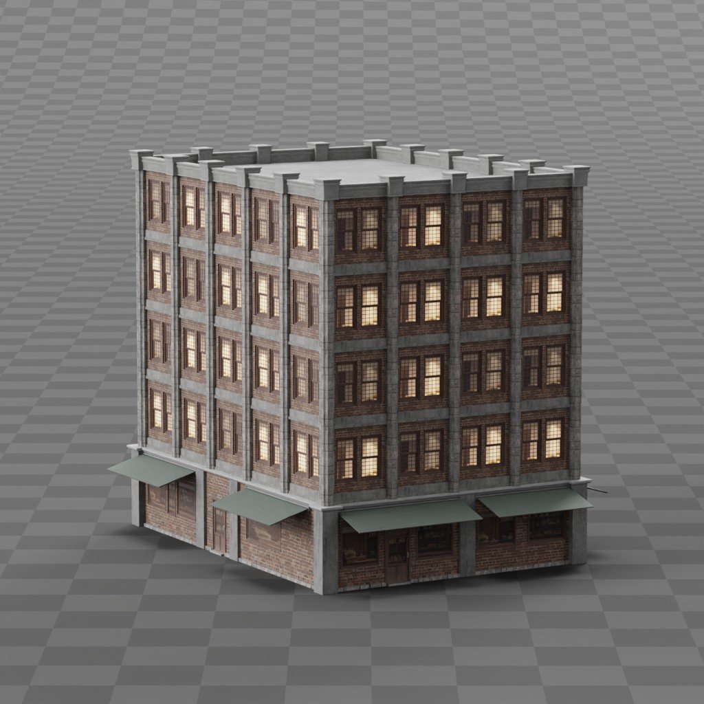 Vintage American Building | Historic Buildings models | BlenderKit