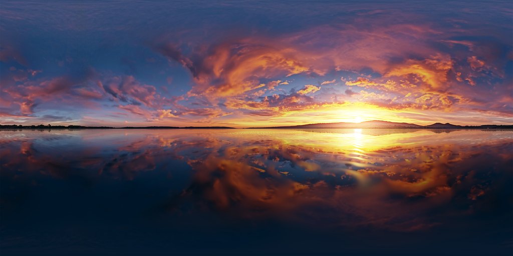 Fiery Sunset Reflection HDRI | Water Environments HDRis | BlenderKit