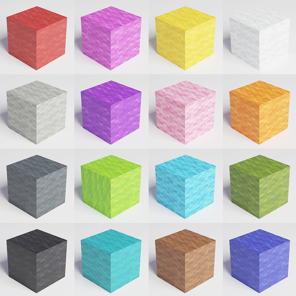 Minecraft Wool Blocks | Mammals models | BlenderKit