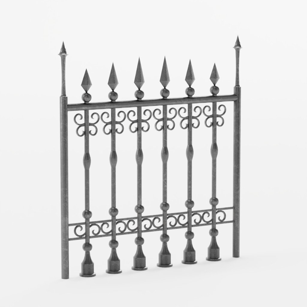 Iron Fence | FREE Fences models | BlenderKit