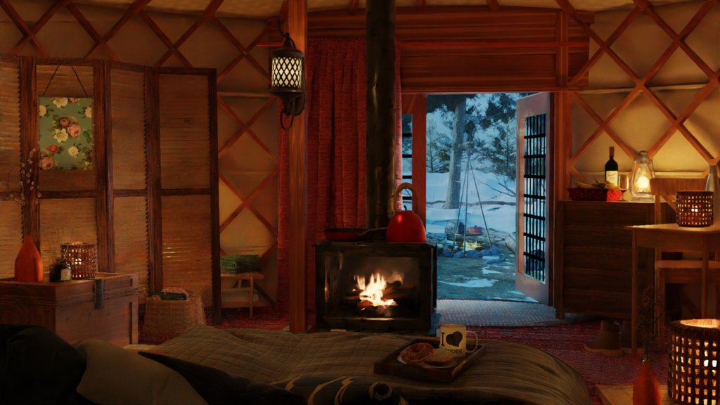 Cozy Mood Yurt | Renders | BlenderKit