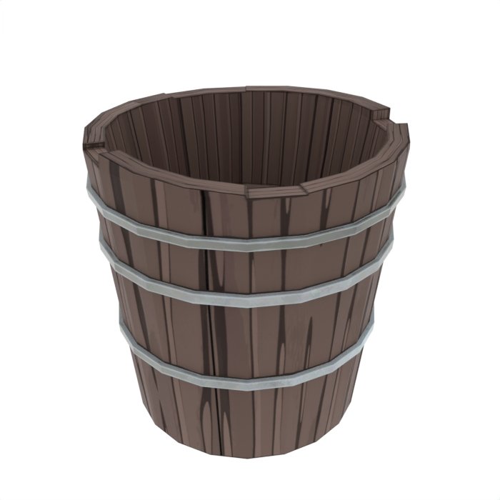Anime WoodenBucket | Containers models | BlenderKit