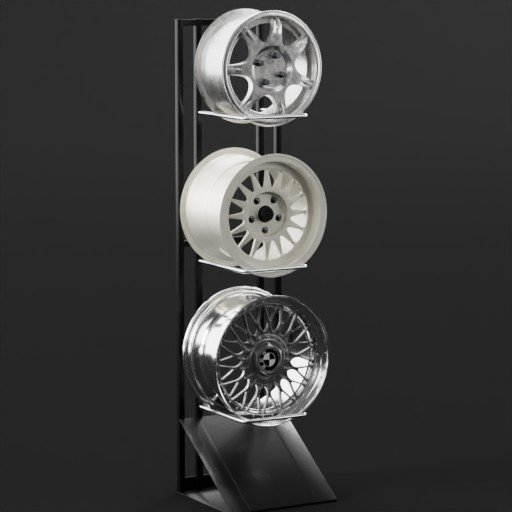 Alloy Rim Display Wheel Stand | Vehicle Parts models | BlenderKit