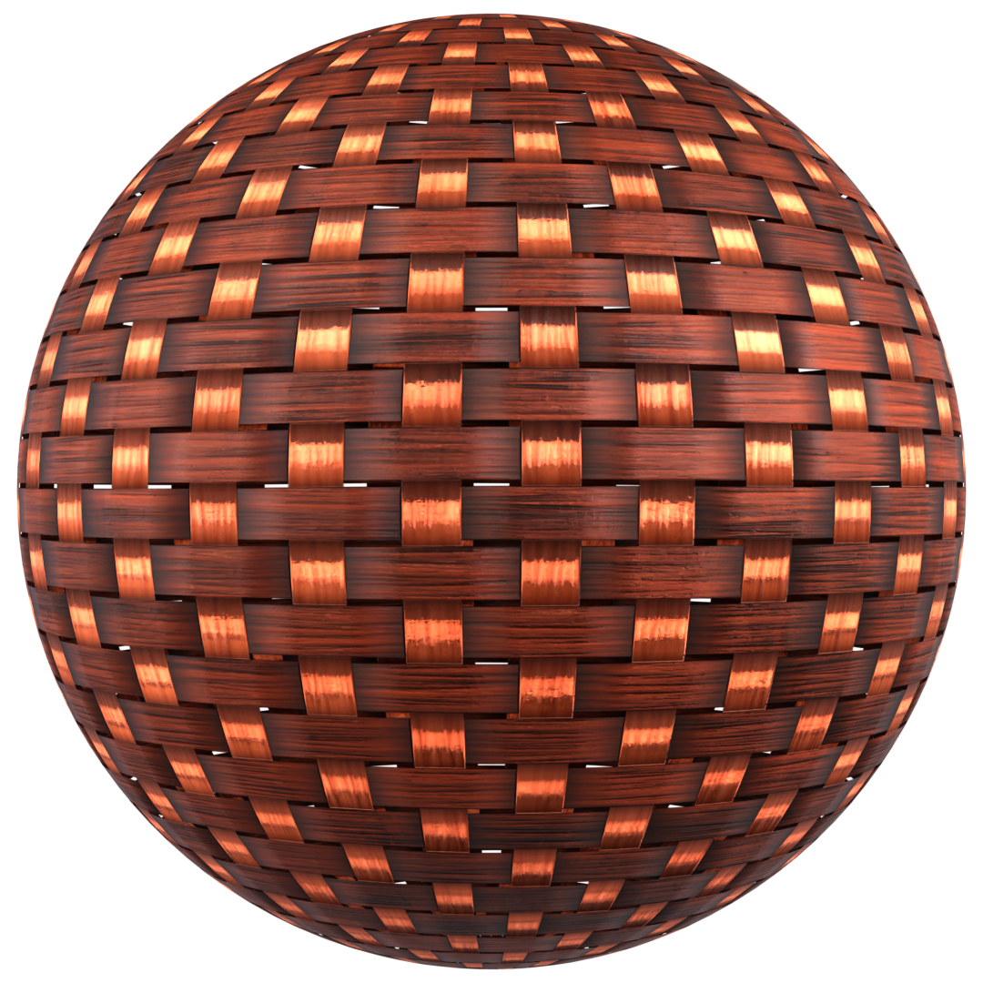 Stylized Rattan Material Orange | FREE wood materials | BlenderKit