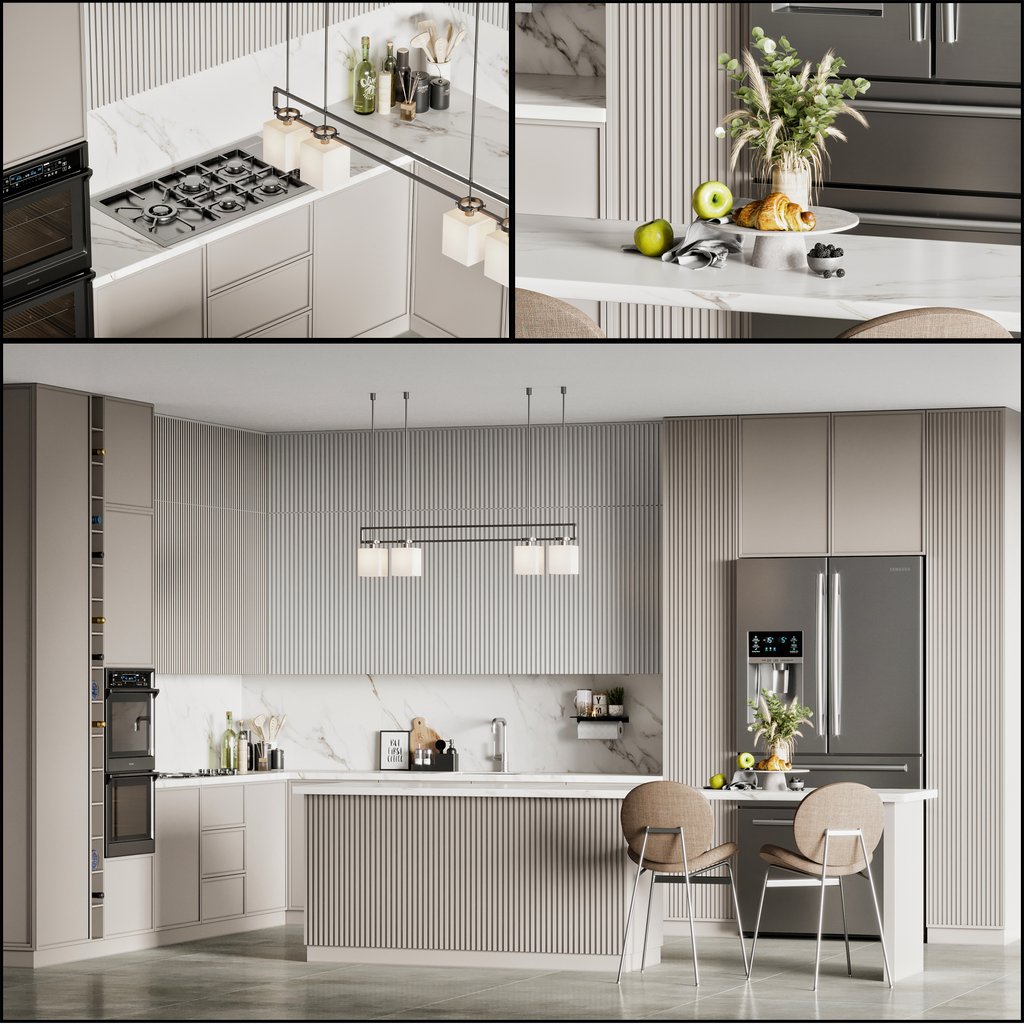 Kitchen set - 001 | Architectural Scenes models | BlenderKit