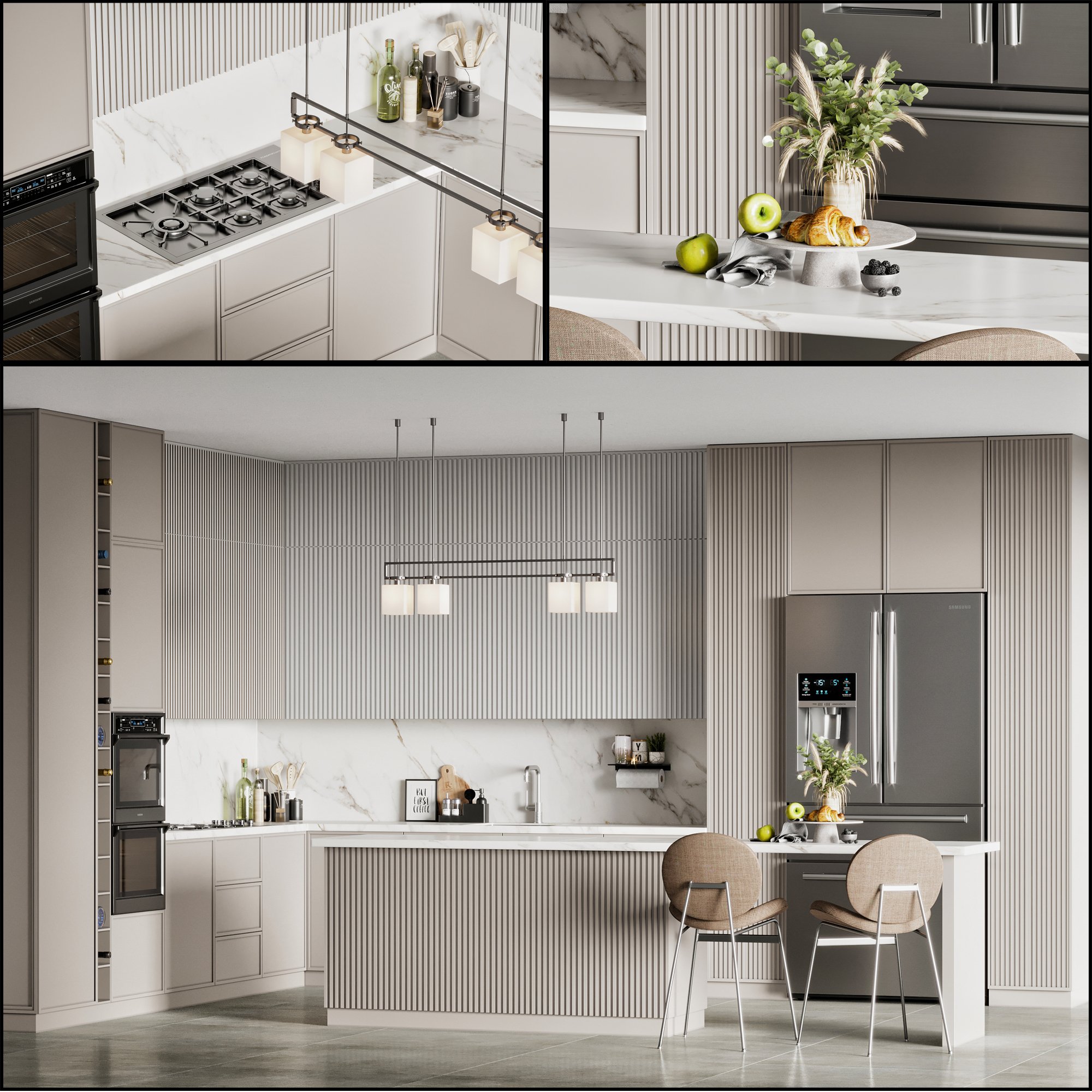 Kitchen set - 001 | Architectural Scenes models | BlenderKit