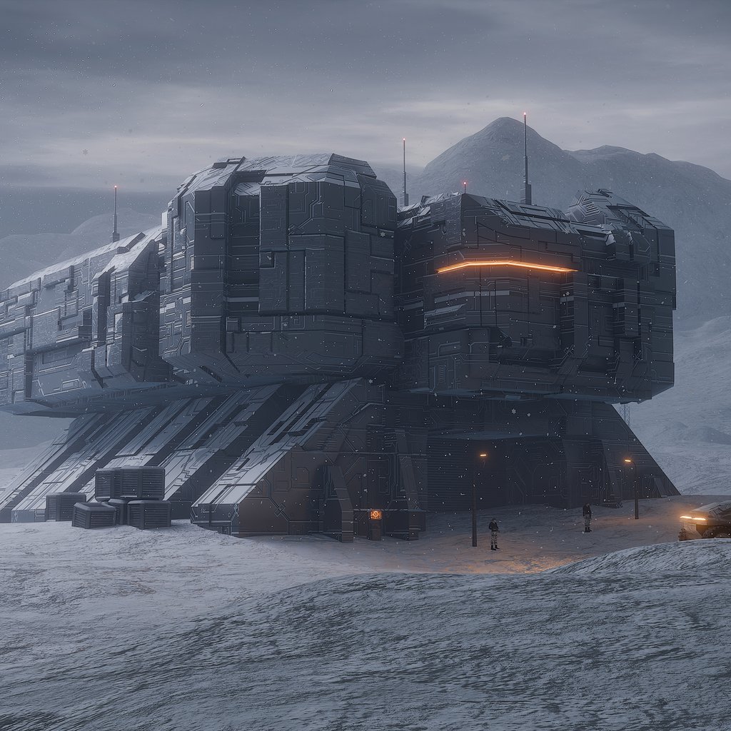 Sci-fi Arctic Military Outpost | Sci-fi scenes | BlenderKit