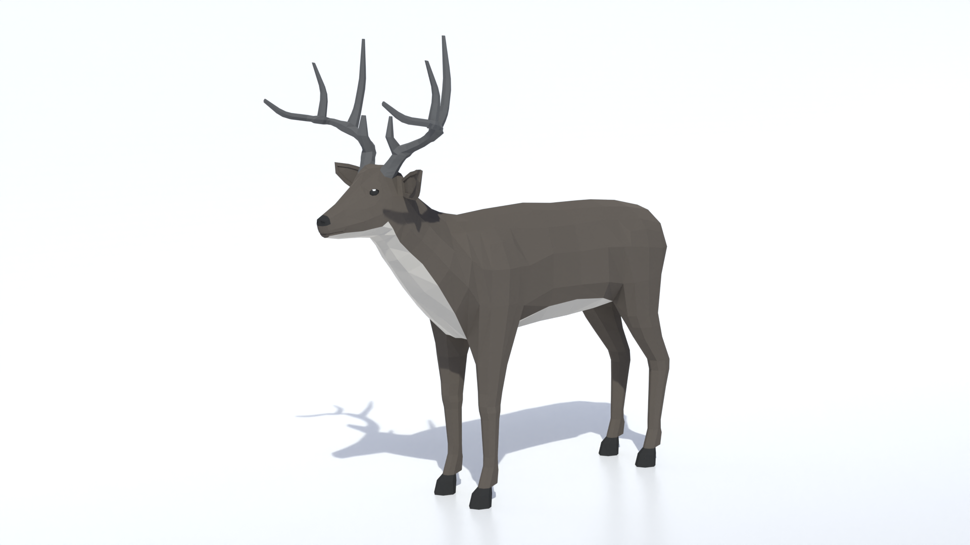 Low Poly White-tailed Deer | Mammals models | BlenderKit