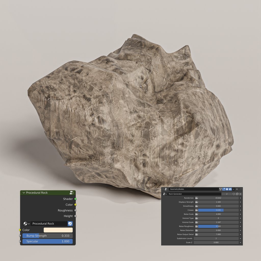 BlenderKit | Download the FREE Procedural Rock Generator model