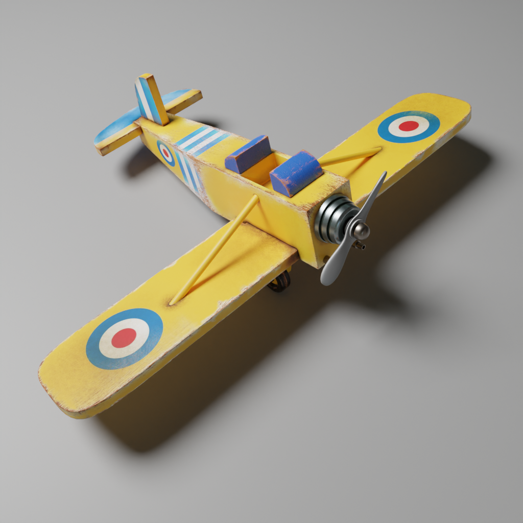 Yellow fighter plane | Airplane models | BlenderKit