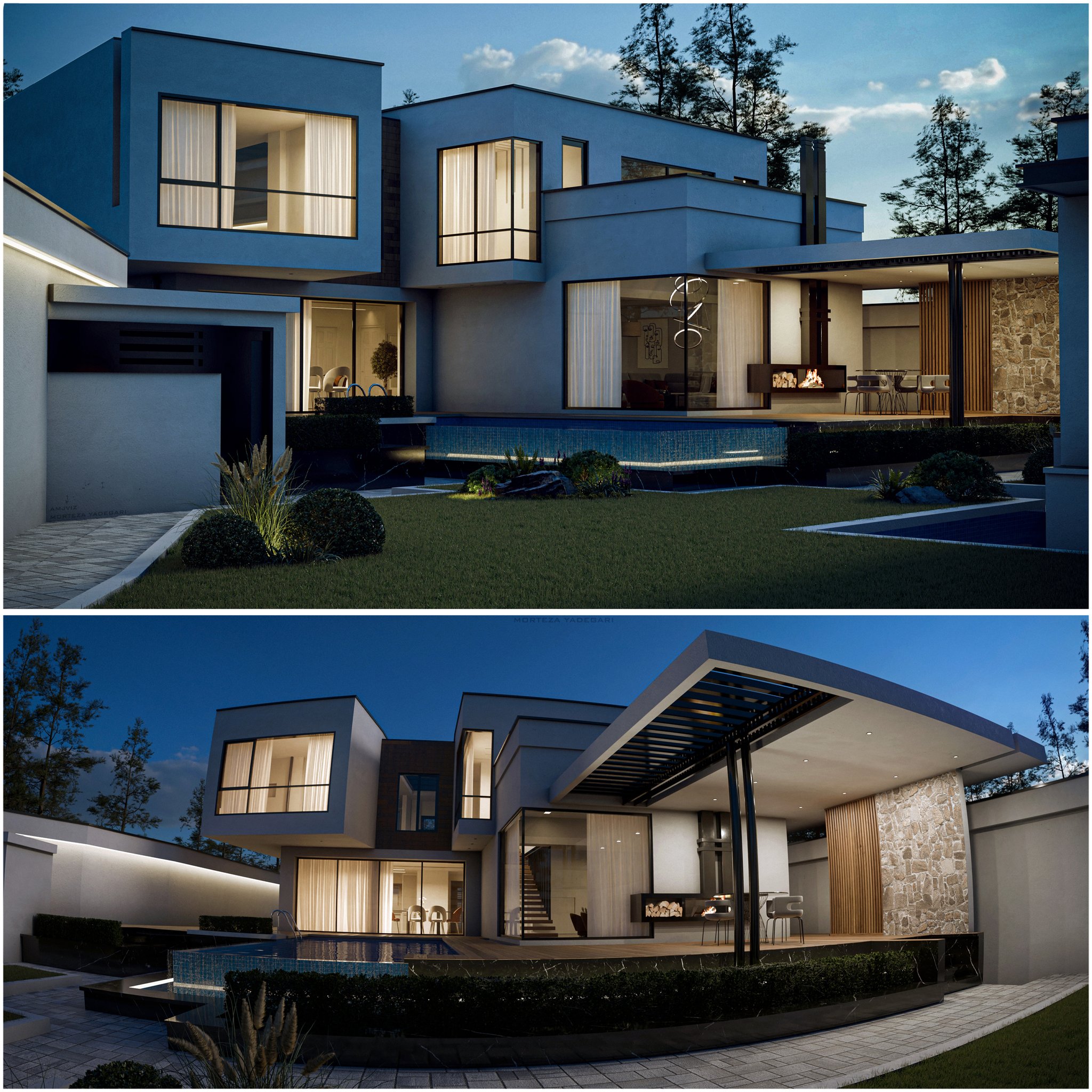 Modern Villa visualization | Private scenes | BlenderKit