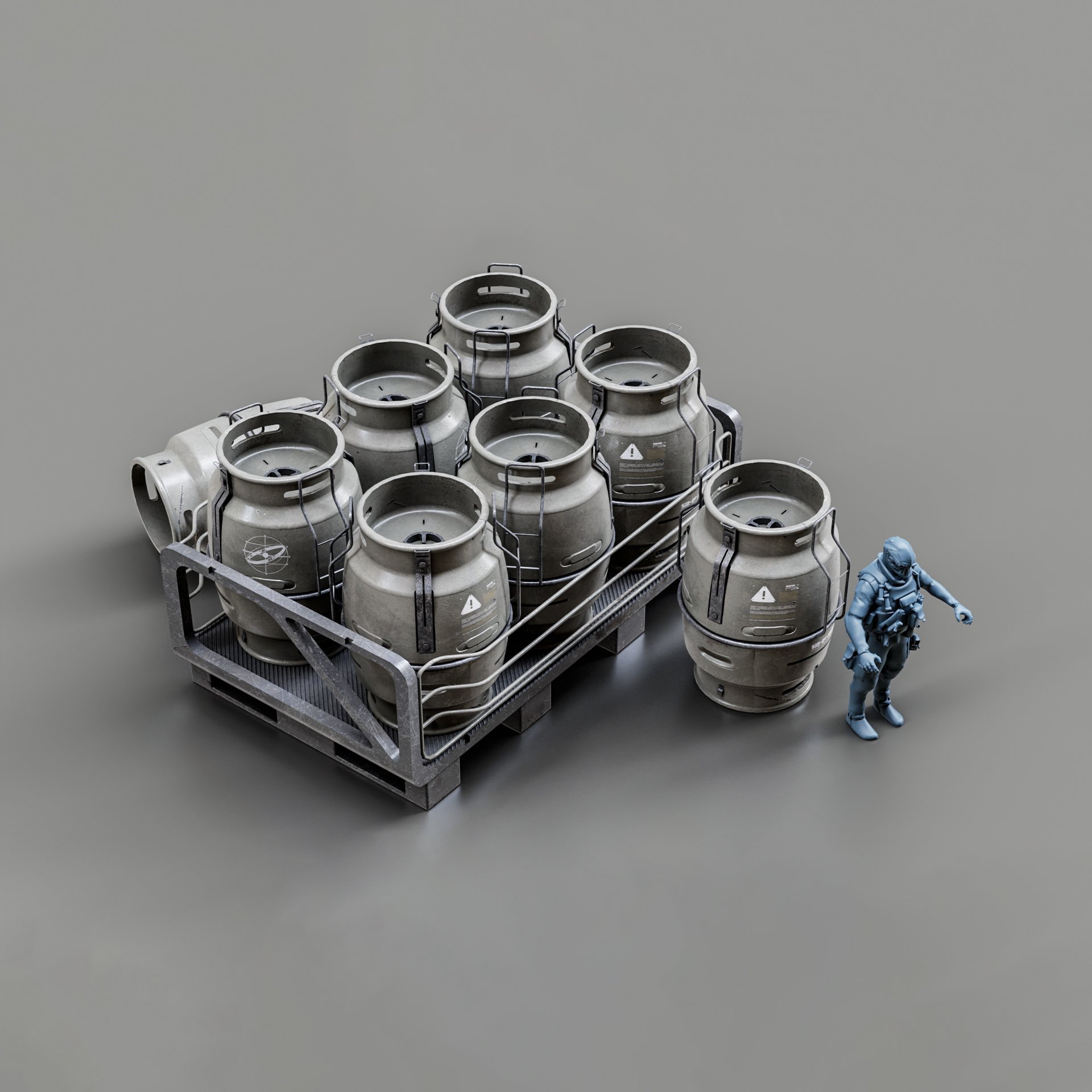 SCifi Military Barrels | Transport models | BlenderKit