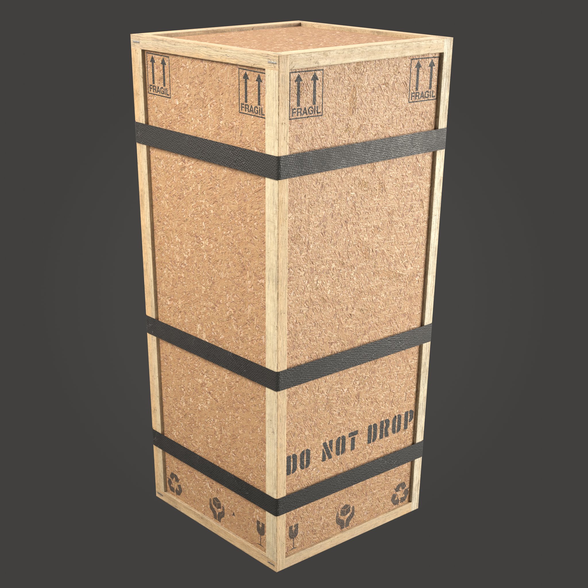 Chipboard cargo box | Containers models | BlenderKit