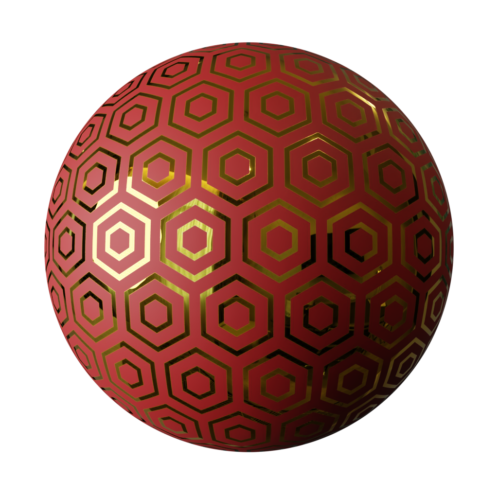 Golden Layered Hexagons | FREE paper materials | BlenderKit