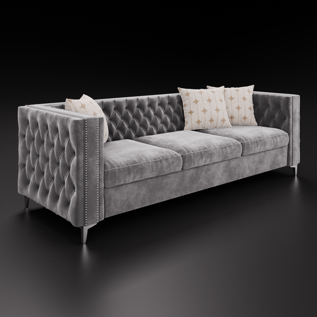Lorreto Velvet Sofa | Sofas models | BlenderKit