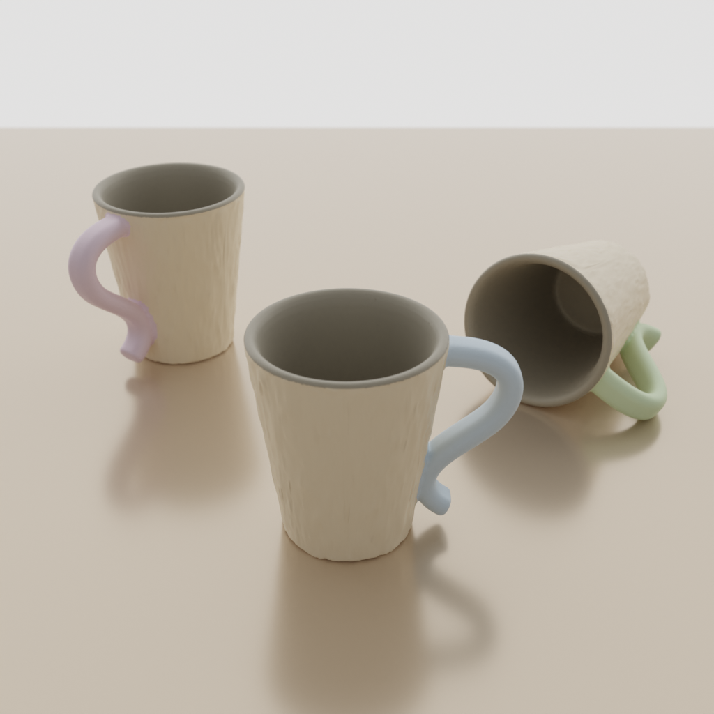 Textured Cup Set | FREE Restaurant / Bar models | BlenderKit