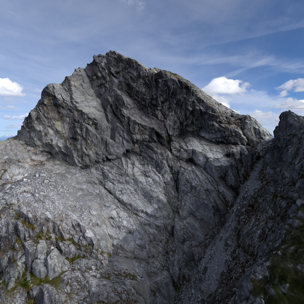 Rugged Mountain Peak Photoscan Large | Terrains models | BlenderKit