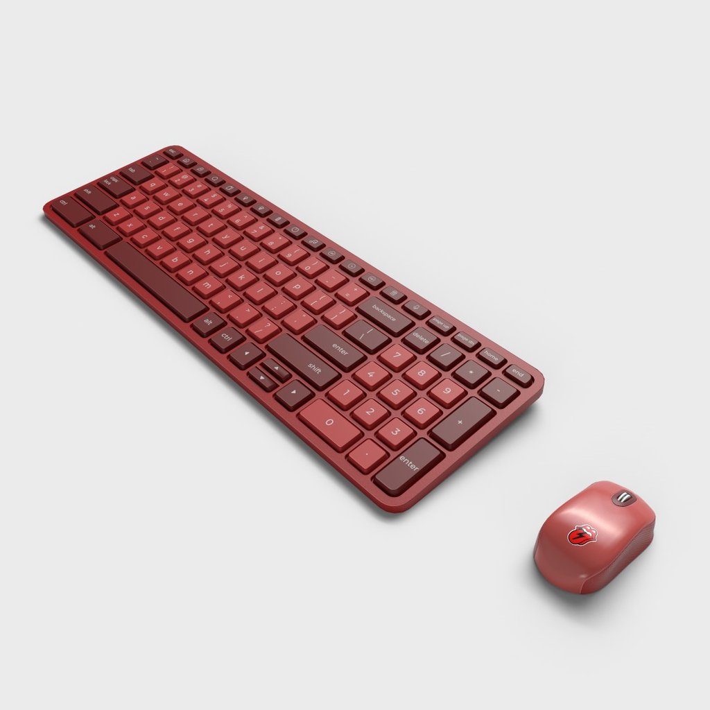 Keyboard and Mouse red | Keyboards models | BlenderKit