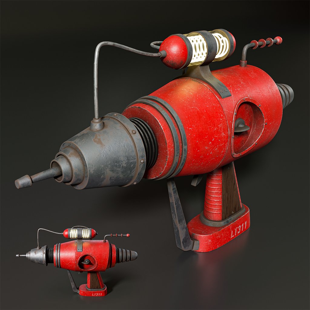 Retro Laser Gun | Sci-Fi Weapons models | BlenderKit