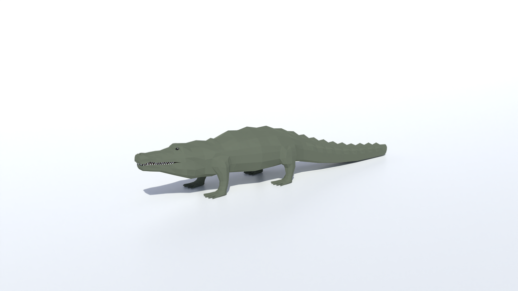 Low Poly Crocodile | Reptiles models | BlenderKit