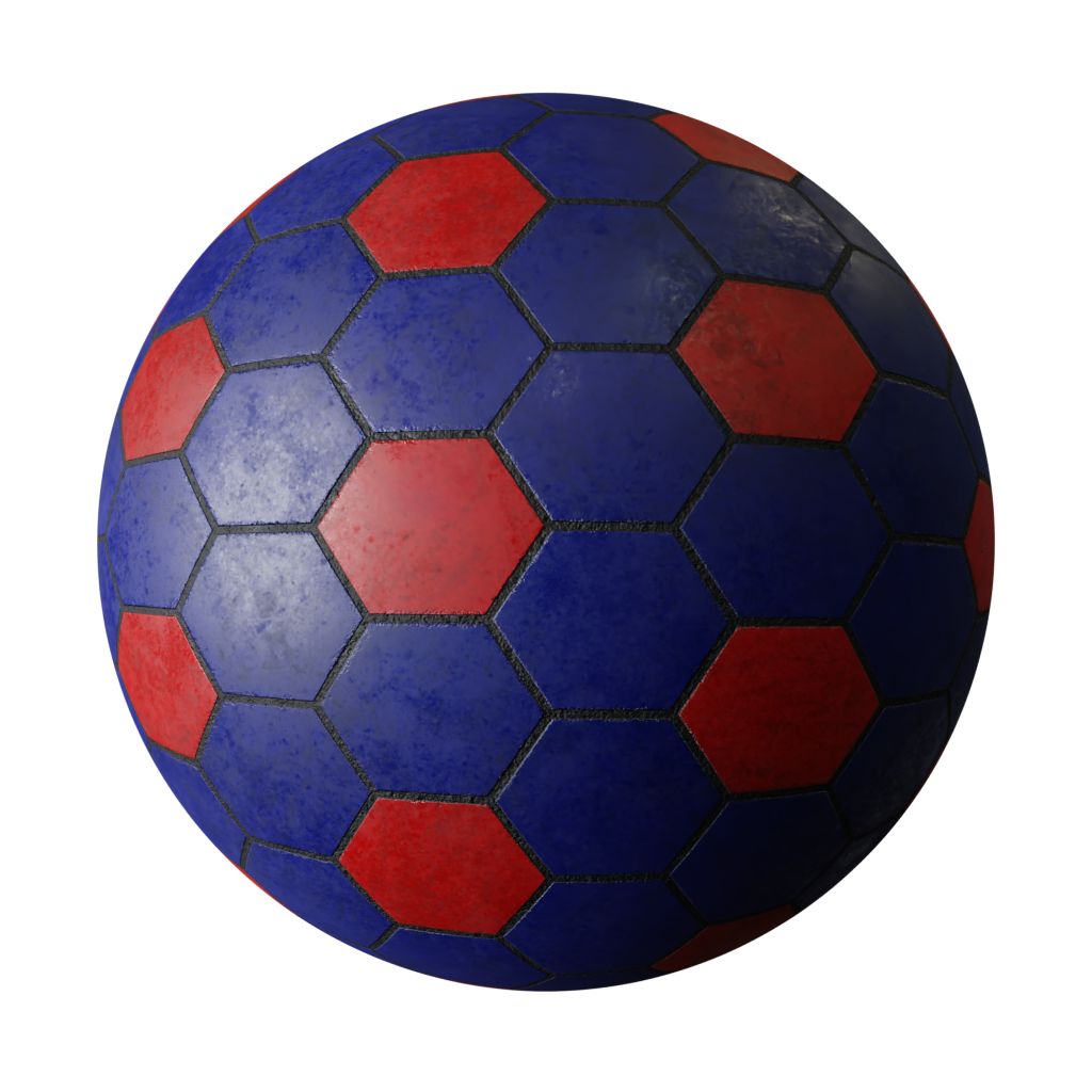 Hexa checker blue and red | FREE tiles materials | BlenderKit
