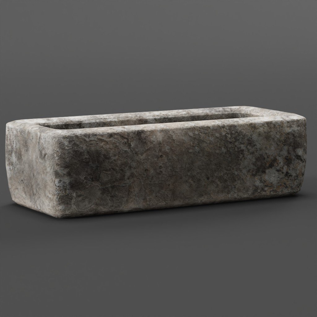 Stone trough | Exterior Elements models | BlenderKit
