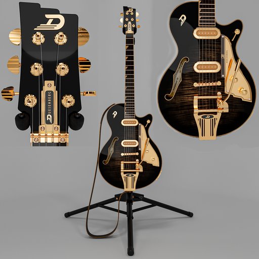 Duesenberg Starplayer TV Black Gold | FREE Musical Instruments models ...