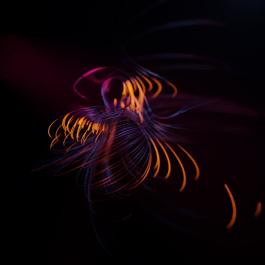 BlenderKit | Download the Abstract Bioluminescent Fiber Art Scene scene