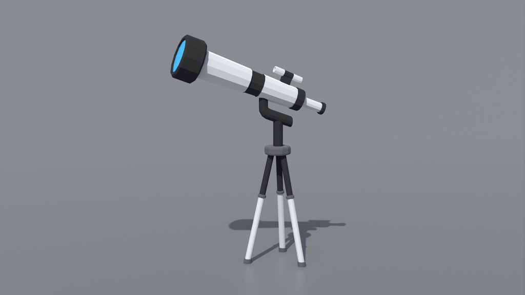 Low Poly Cartoon Telescope | Technology models | BlenderKit