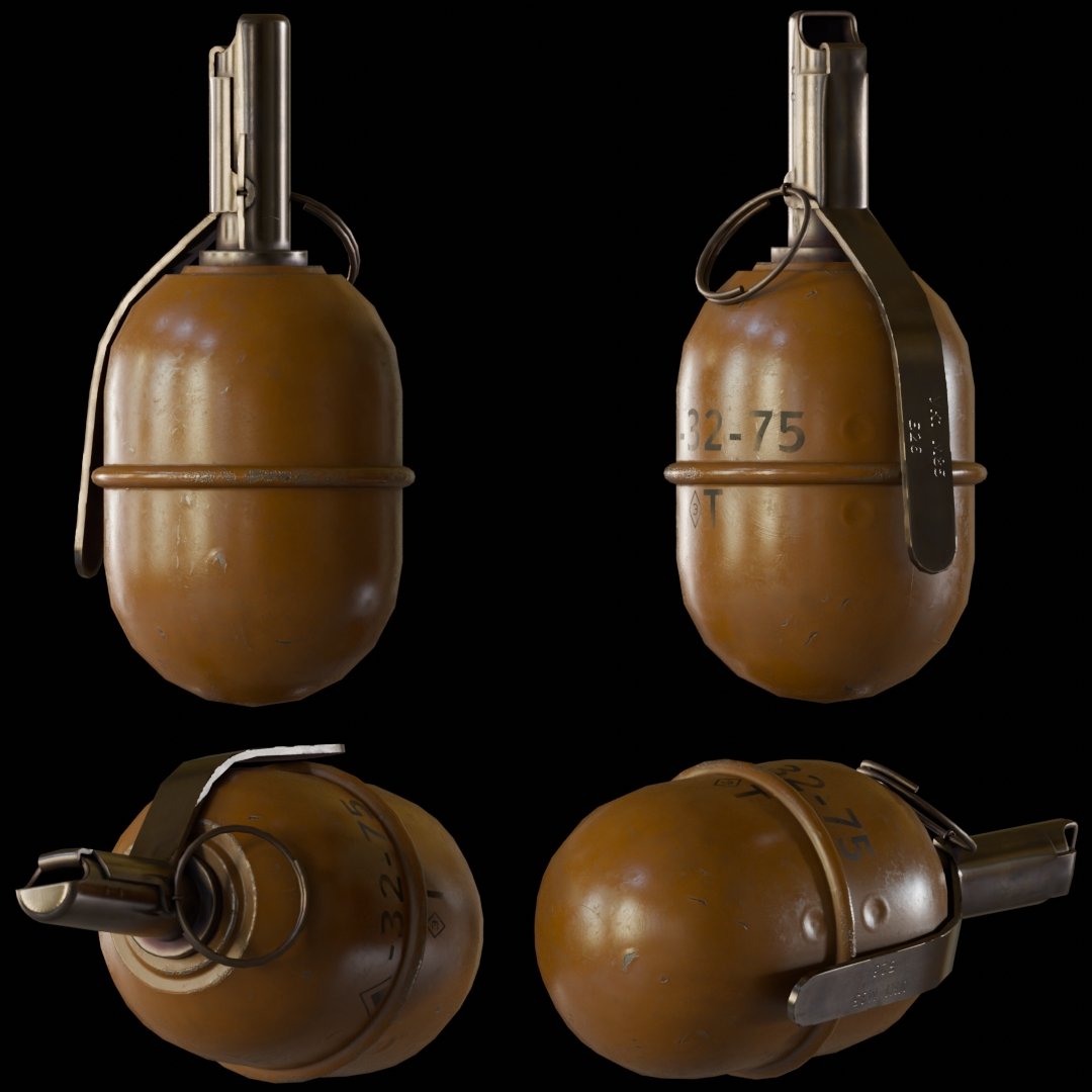 Soviet F1 Hand Grenade | Historical Weapons models | BlenderKit