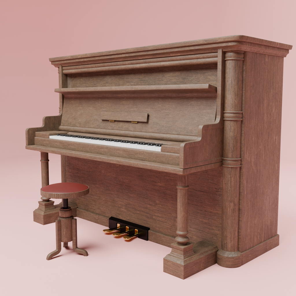 Old Piano | FREE Musical Instruments models | BlenderKit