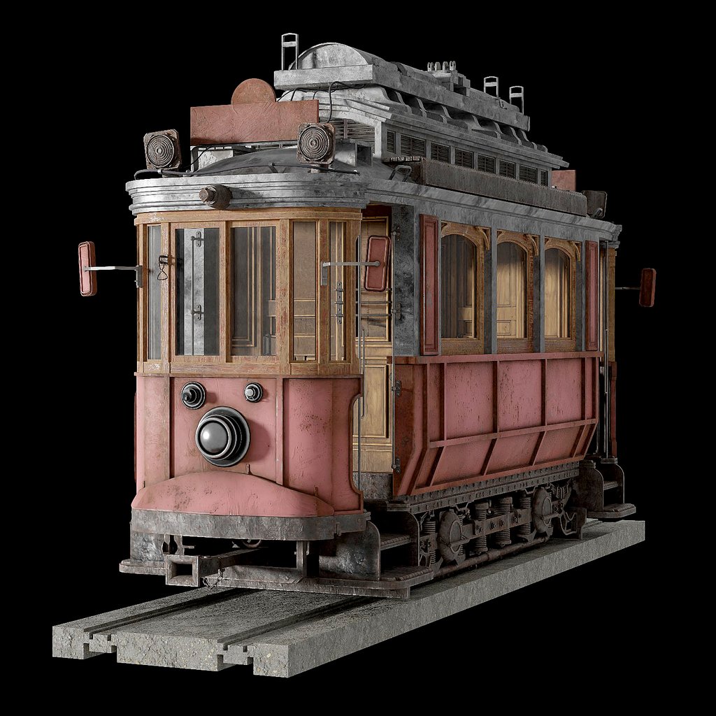 Tram | Railed vehicles models | BlenderKit