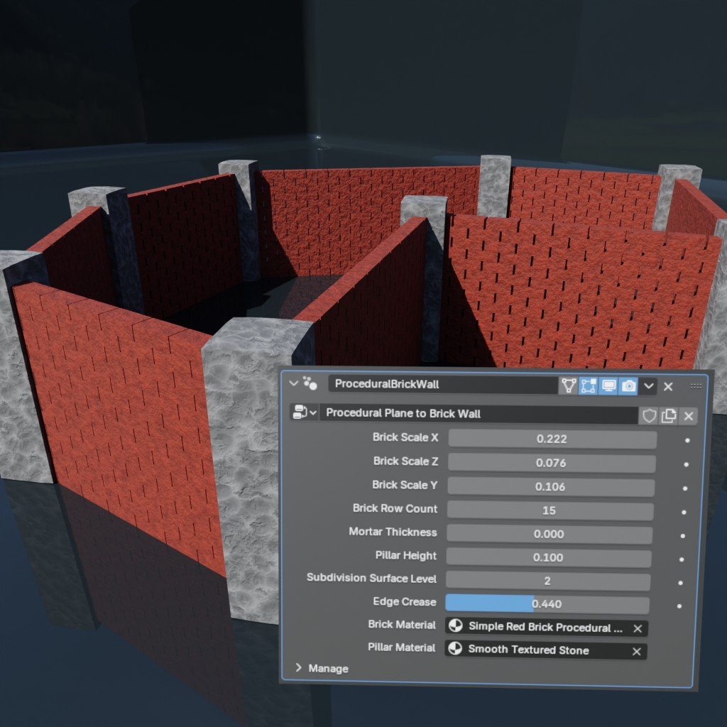 Brick Wall Generator | FREE Edit / Object mode Node Groups | BlenderKit