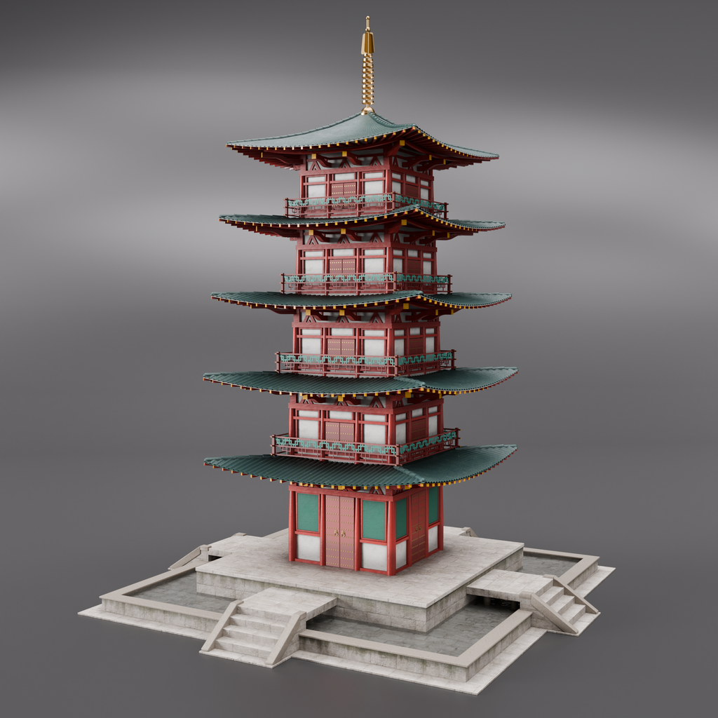 Japanese Pagoda | Historic Buildings models | BlenderKit