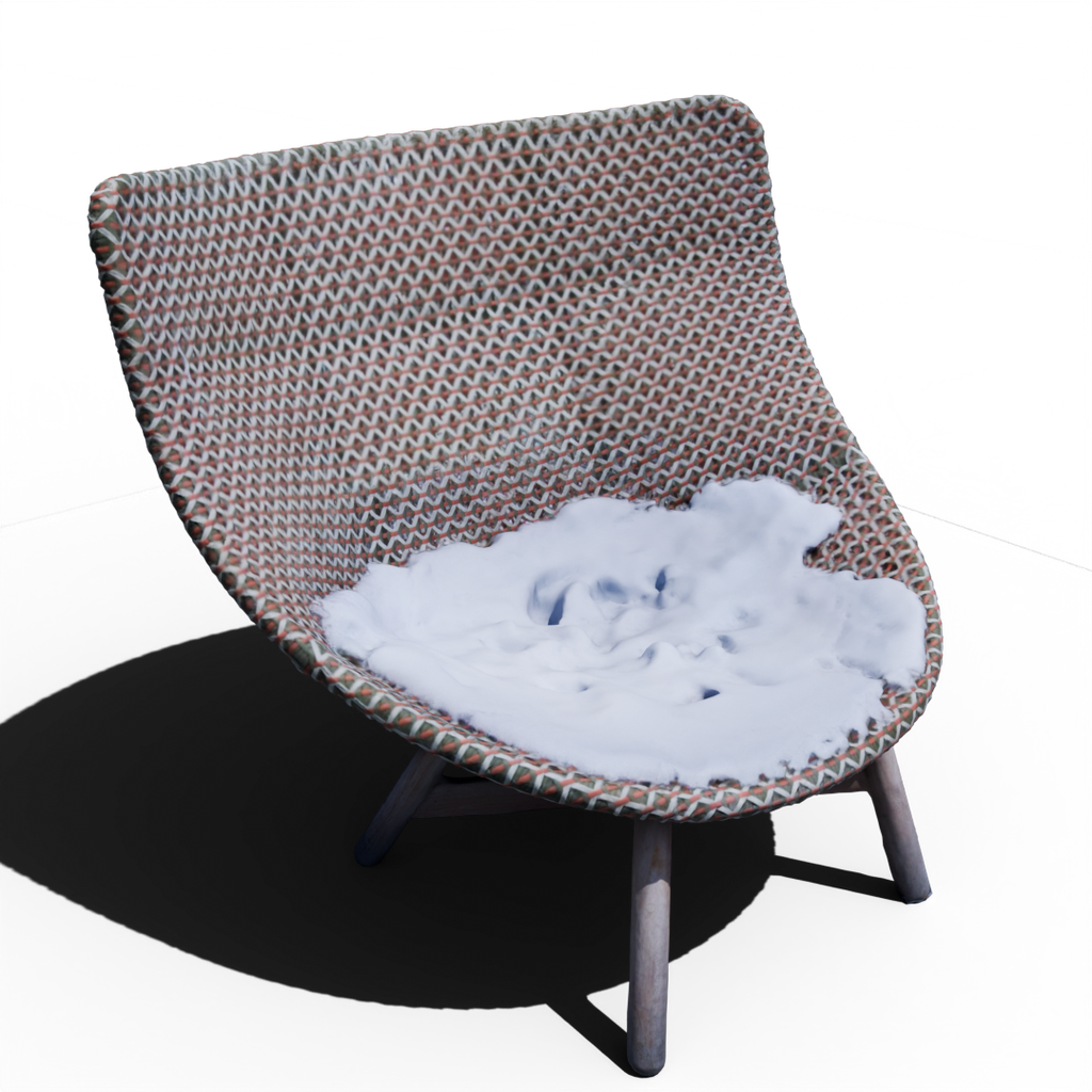 Rattan Chair with Snow | Benches models | BlenderKit