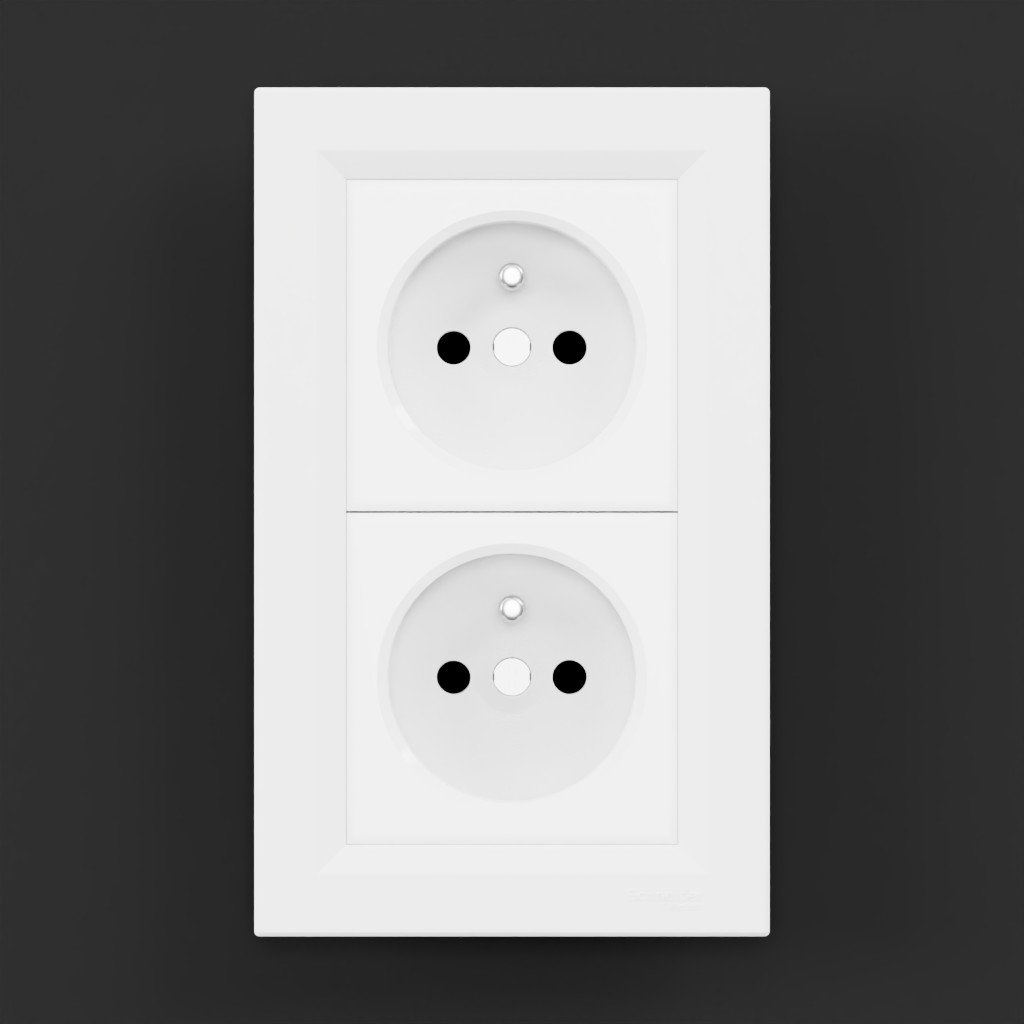 Wall Socket Schneider Asfora Double | FREE Home Appliances models ...