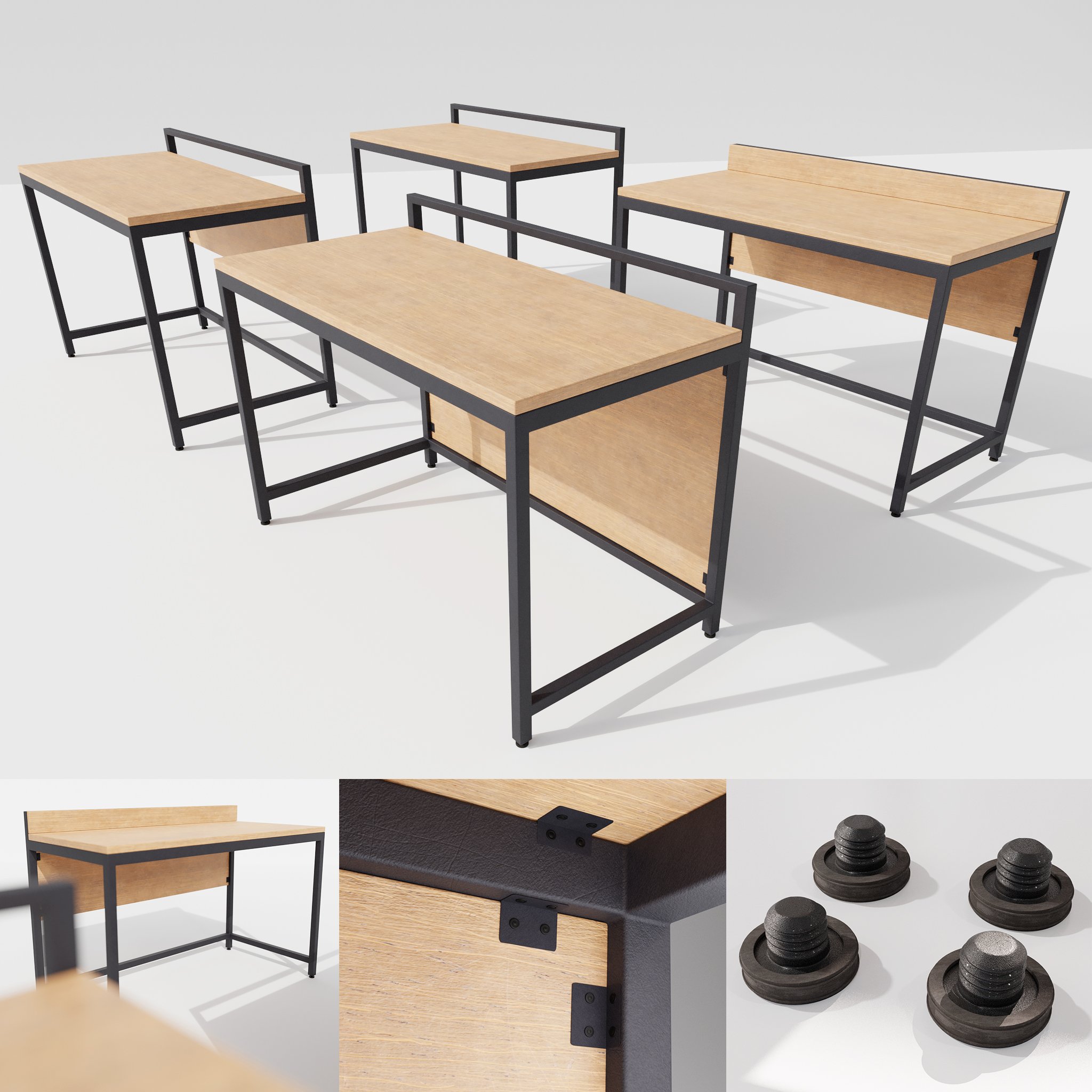 Single desk set | Desks models | BlenderKit