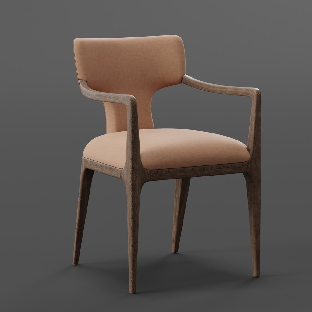 Lign Upholstered Armchair | Sitting Chairs models | BlenderKit