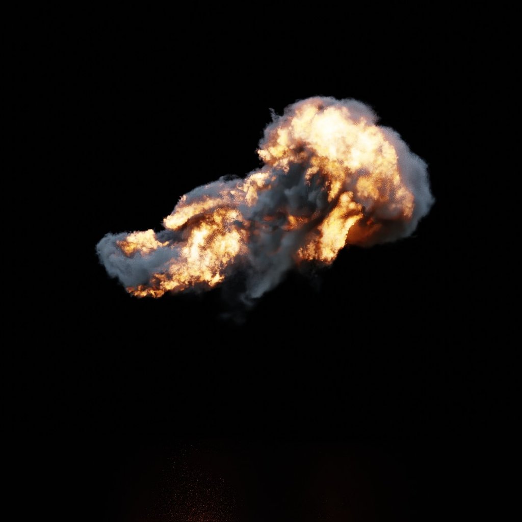 Aerial Explosion Static | FREE Simulations models | BlenderKit