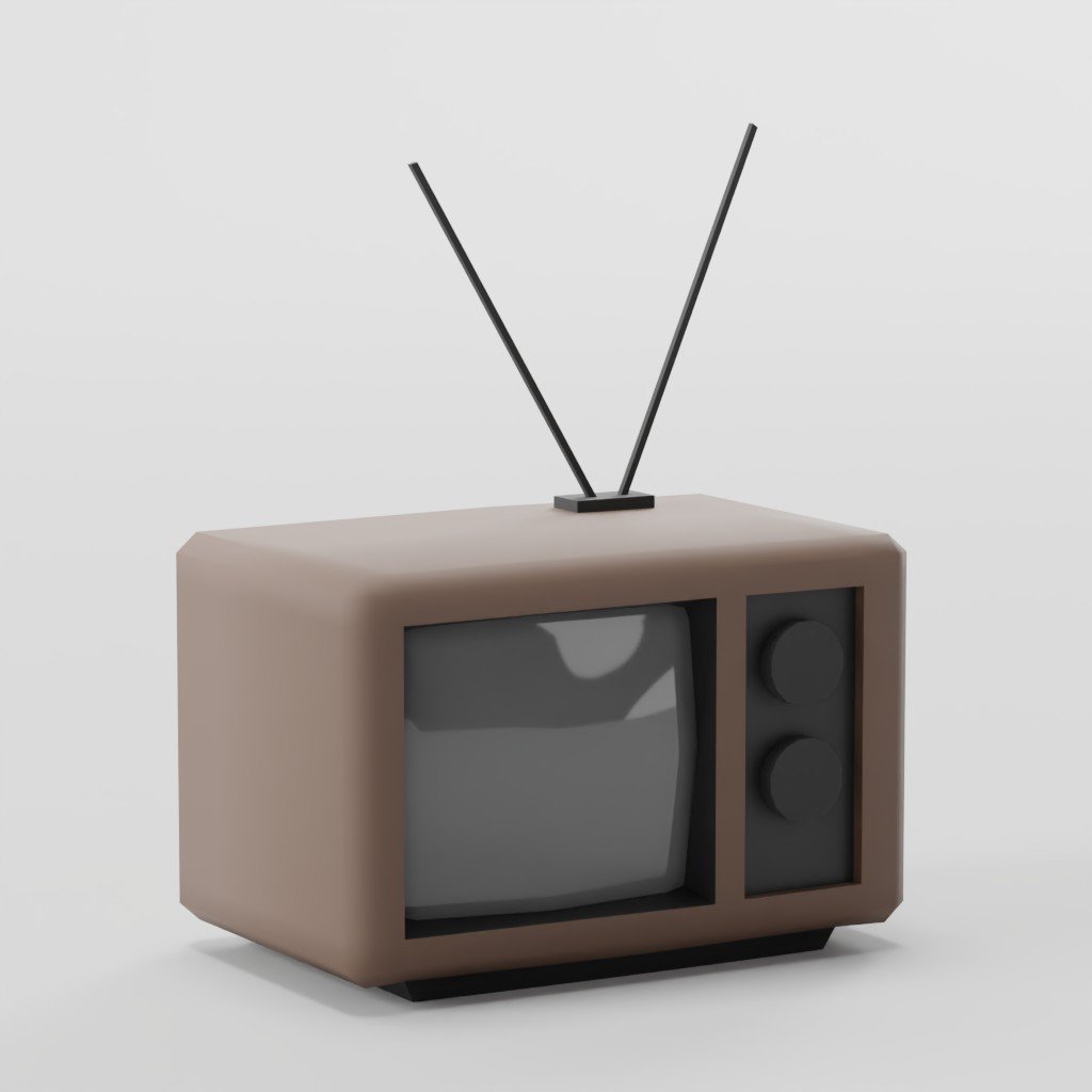 Old Television - LowPoly | Video devices models | BlenderKit