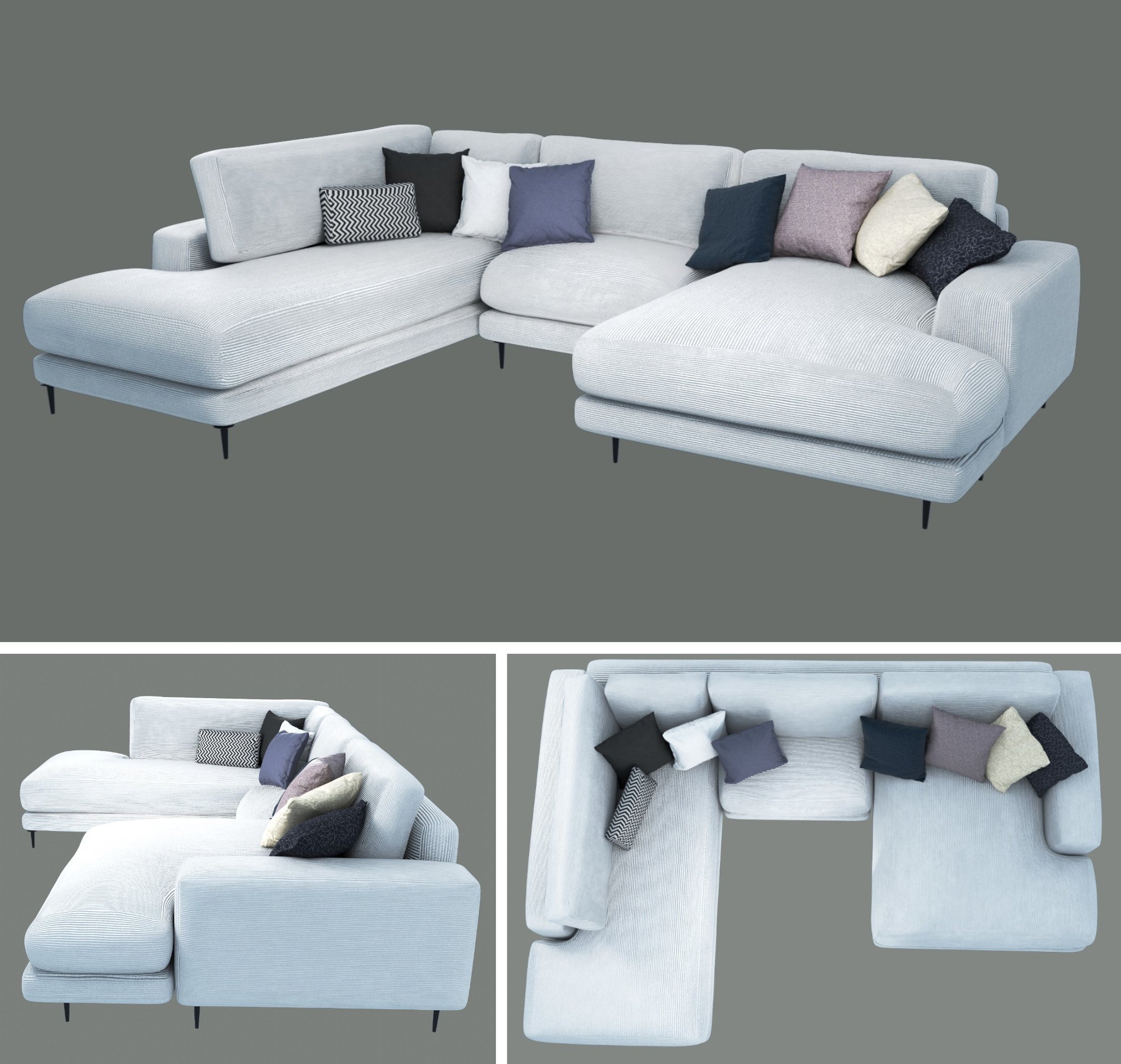 Couch with cushions | Sofa-table Sets models | BlenderKit