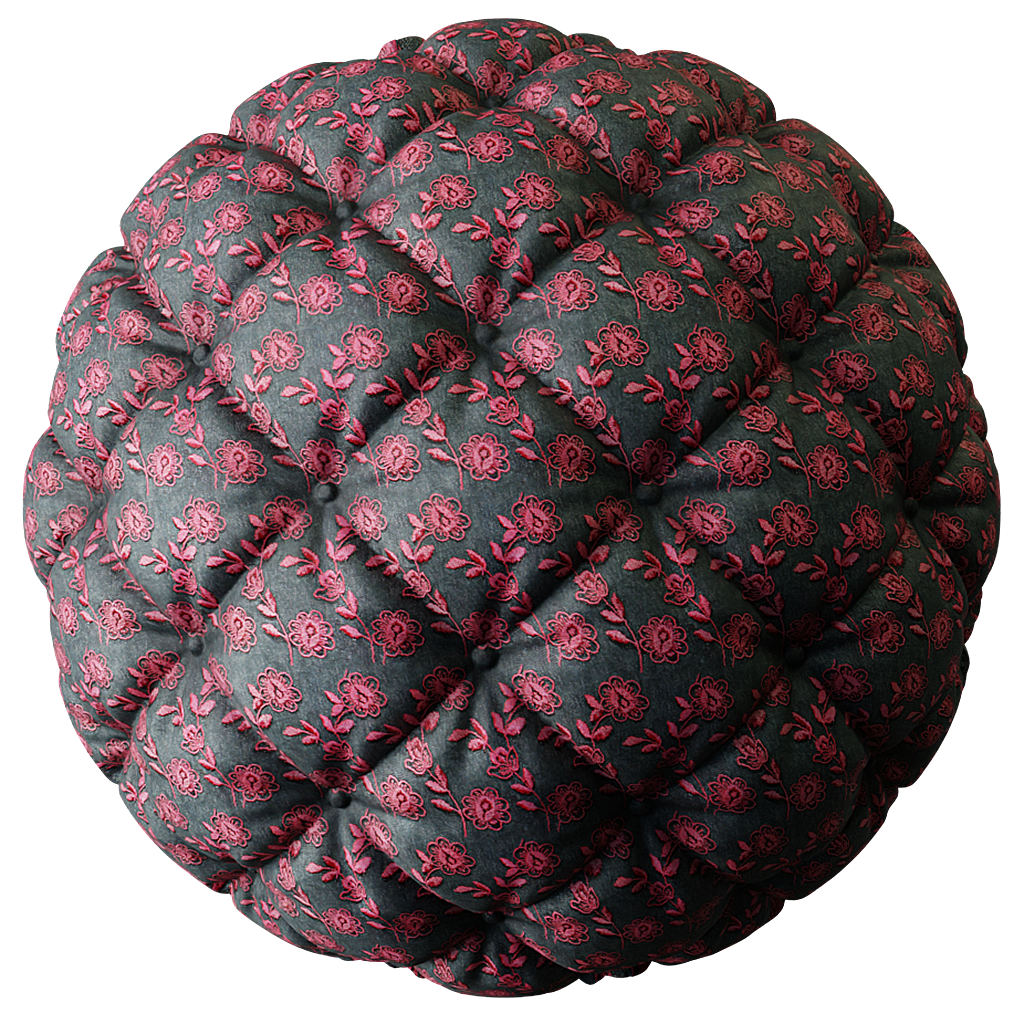 Quilted Fabric Ornate Roses | FREE leather materials | BlenderKit