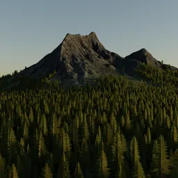 Mountain Landscape & Alpha Trees | Terrains models | BlenderKit