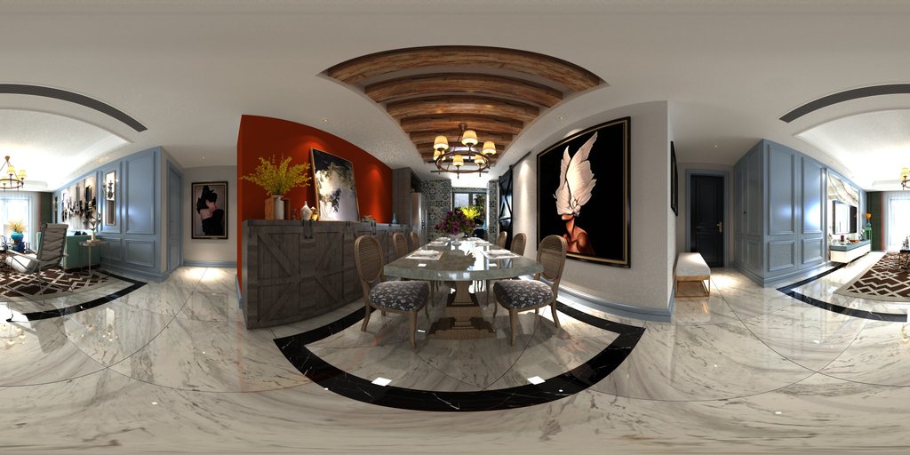 Dining room | FREE Interiors HDRis | BlenderKit