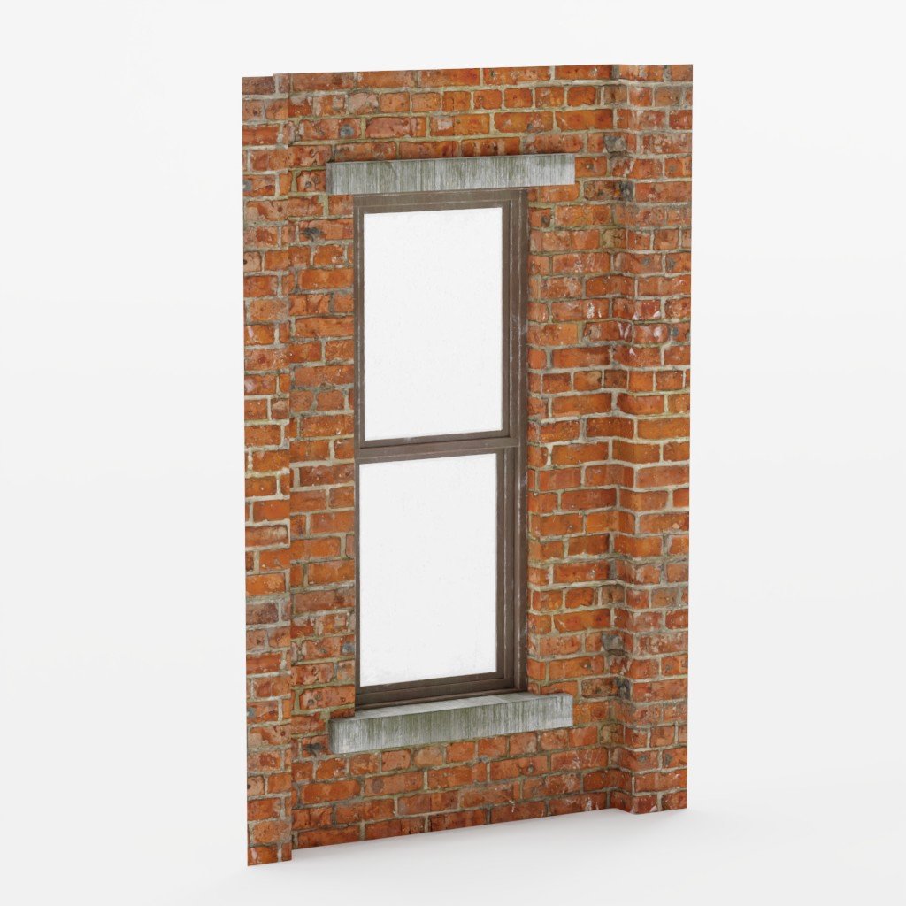 Wall window inset center 2x3 | Windows models | BlenderKit