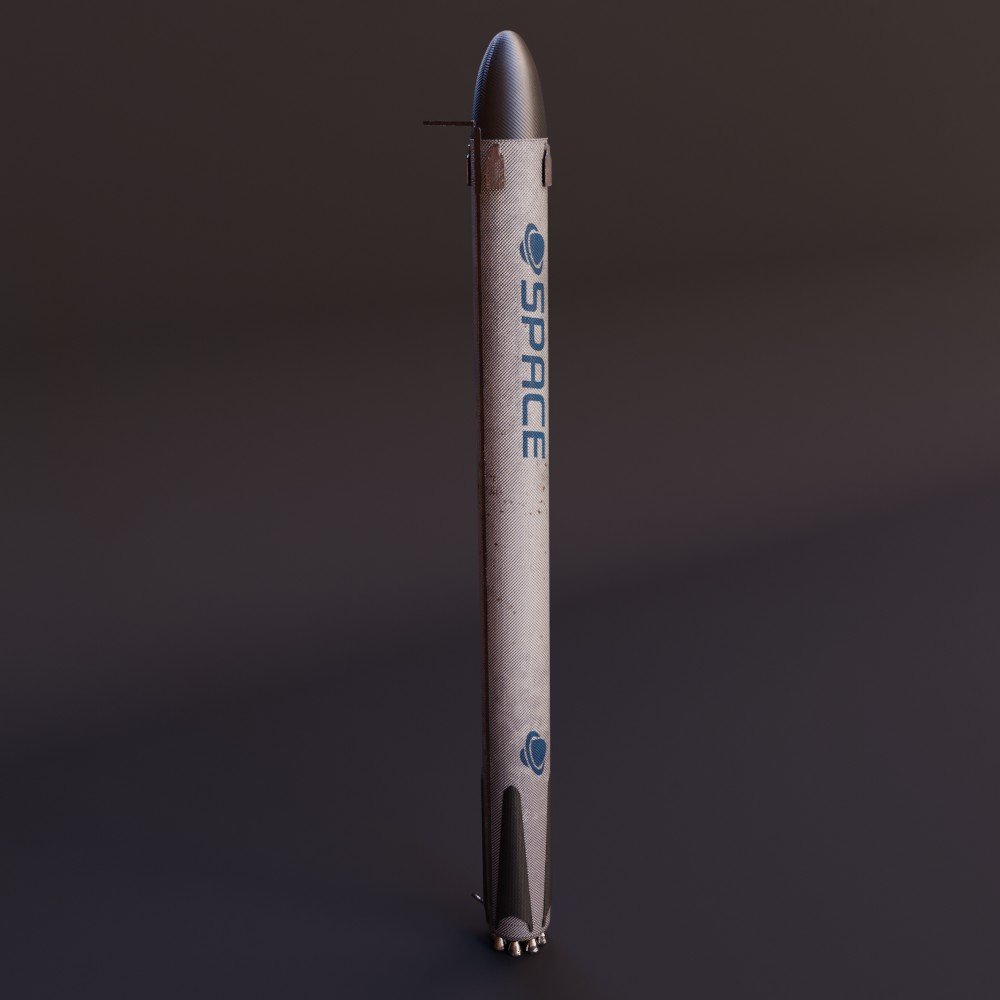 Falcon Heavy Side Rocket | Spacecraft models | BlenderKit